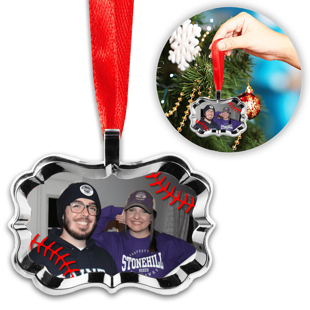 Personalized Stainless Steel Fancy Frame Engraved Baseball Photo ...