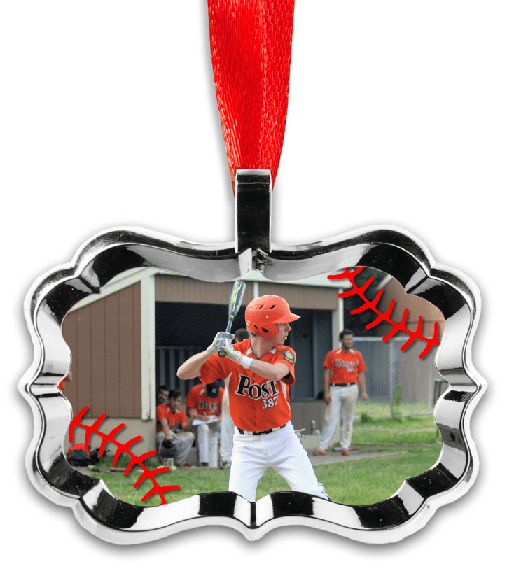 Personalized Stainless Steel Fancy Frame Engraved Baseball Photo ...