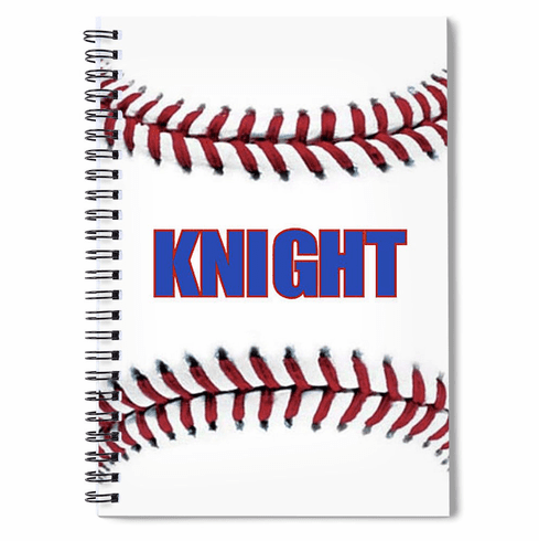 Personalized White Baseball Spiral Notebook