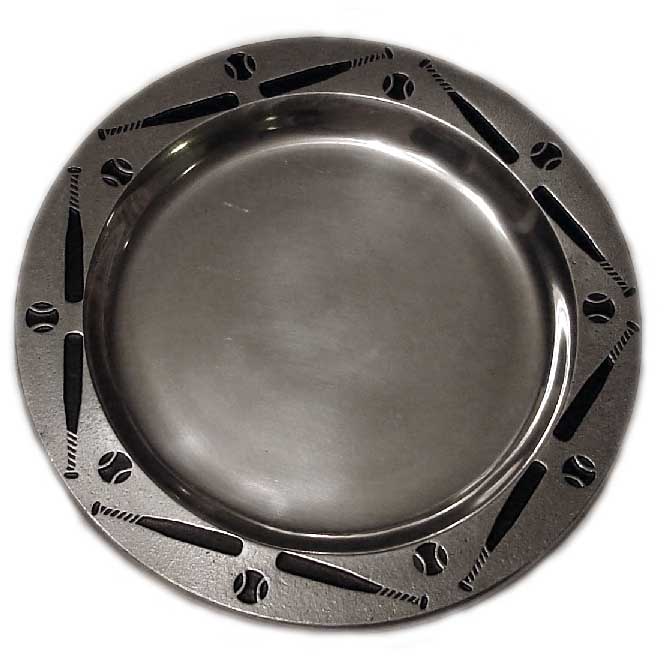 Pewter Baseball Plates 2 SIZES AVAILABLE!