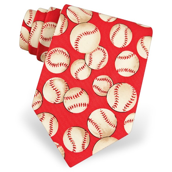 Red Baseball Men's Necktie