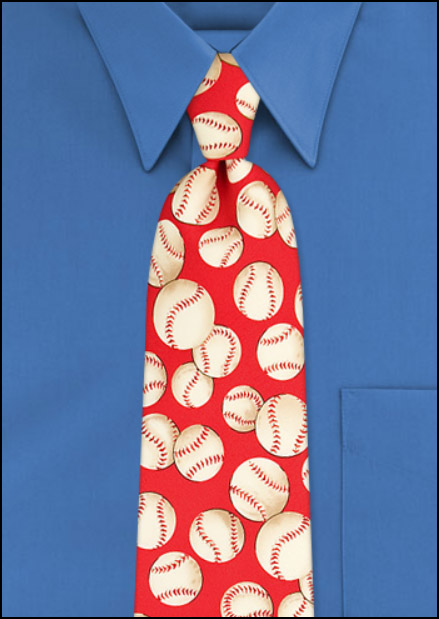 Red Baseball Men's Necktie