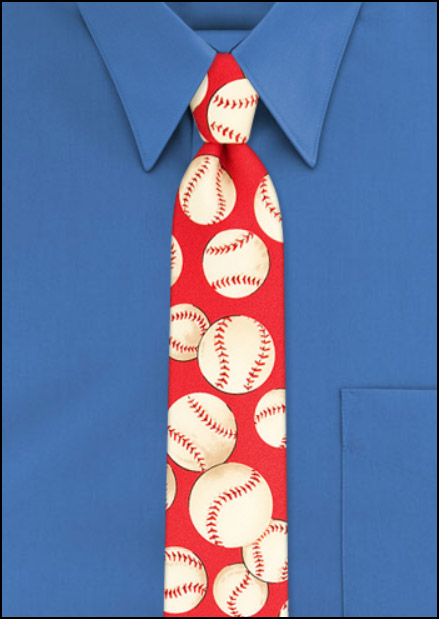 Red Baseball Boys Necktie