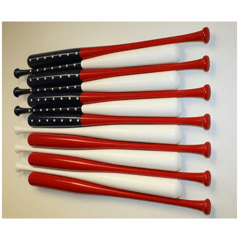 Red, White and Blue American Flag made with Maple Baseball Bats
