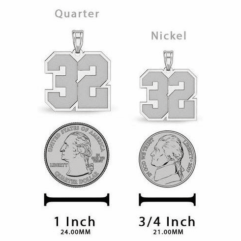 Sports Number Pendant Silver Key Chain Baseball Football or Basketball