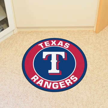 Texas Rangers MLB 27" Round Baseball Rugs 4 DESIGN OPTIONS!