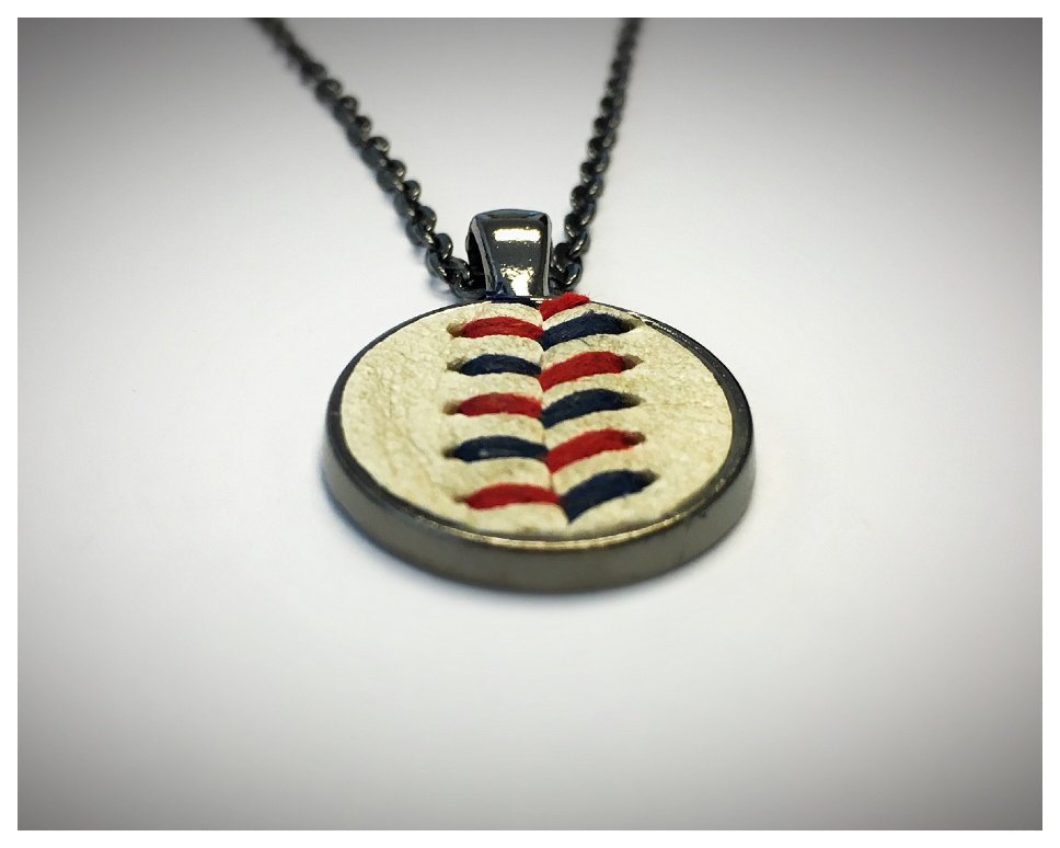 USA Colors Baseball Seam Pendant Necklace