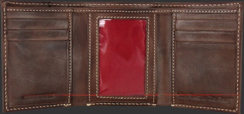 Vintage Brown Leather Baseball Stitch Trifold Wallet by Rawlings SOLD OUT!