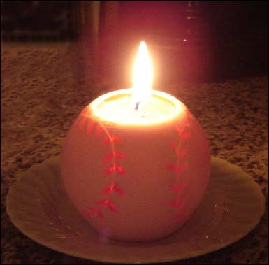 White Baseball Candle