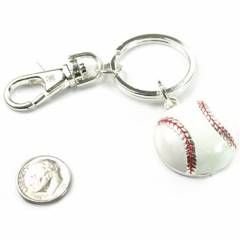 White Baseball Key Chain