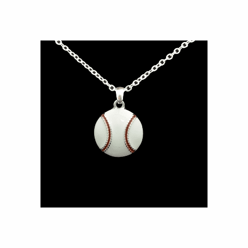 White Epoxy Baseball Necklace CRAZY 8 SPECIAL!