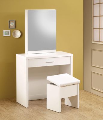 Dressing table with hidden mirror storage store