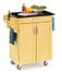 Kitchen Cart - Butter Yellow Wood Cart with Black Granite Top - Home ...