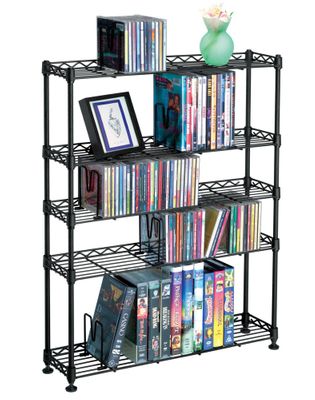 Maxsteel 5 Tier Multimedia Rack For 275 CDs or 152 DVDs and Blu-Ray in ...