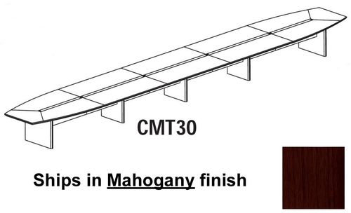 Mayline Corsica 30 Feet Boat-shaped Conference Table in Mahogany ...