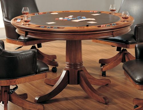 Park View Game Table in Medium Brown Oak - Hillsdale Furniture ...