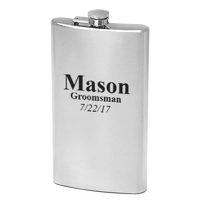 12 Ounce Engraved Stainless Steel Flask - Executive Gift Shoppe
