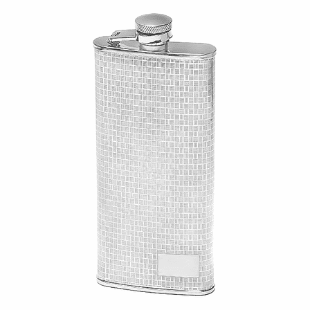 5 Ounce Slim Checker Pattern Engraved Flask - Executive Gift Shoppe