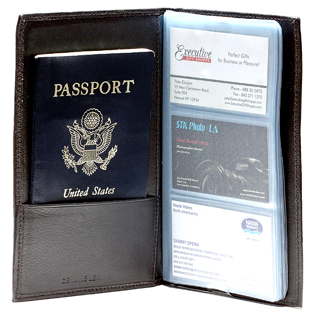 60 Card Leather Business Card File - Executive Gift Shoppe