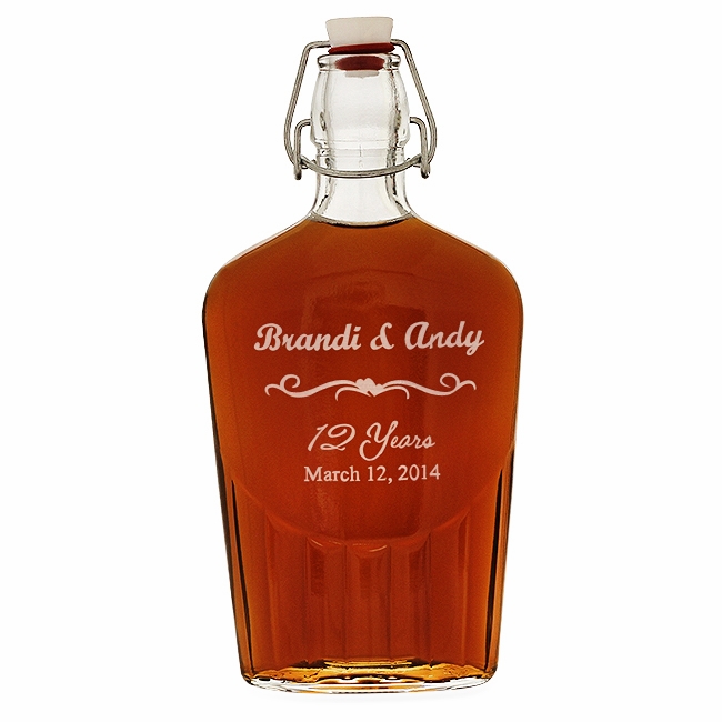 Anniversary Gift Personalized Glass Flask - Executive Gift Shoppe