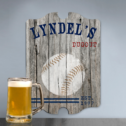 Baseball Vintage Man Cave Sign - Free Personalization - Executive Gift ...
