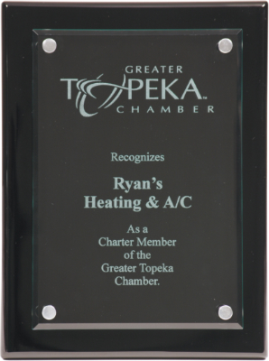 Personalized Black Plaque With Floating Jade Glass Plate - Executive ...