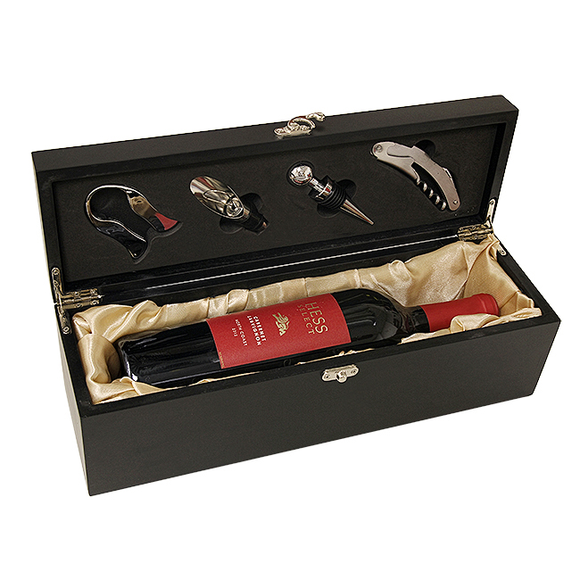 Personalized Black Wine Box - Executive Gift Shoppe