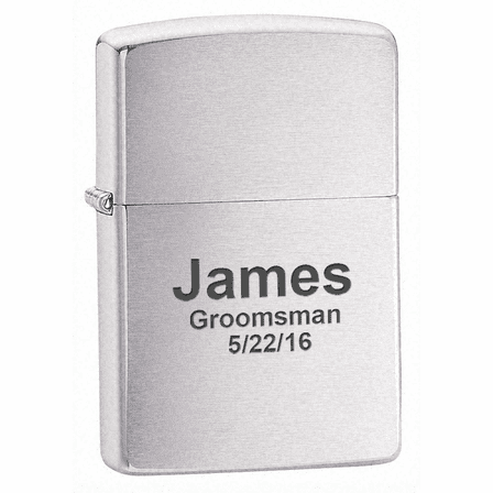 Brushed Chrome Engraved Zippo Lighter - Executive Gift Shoppe