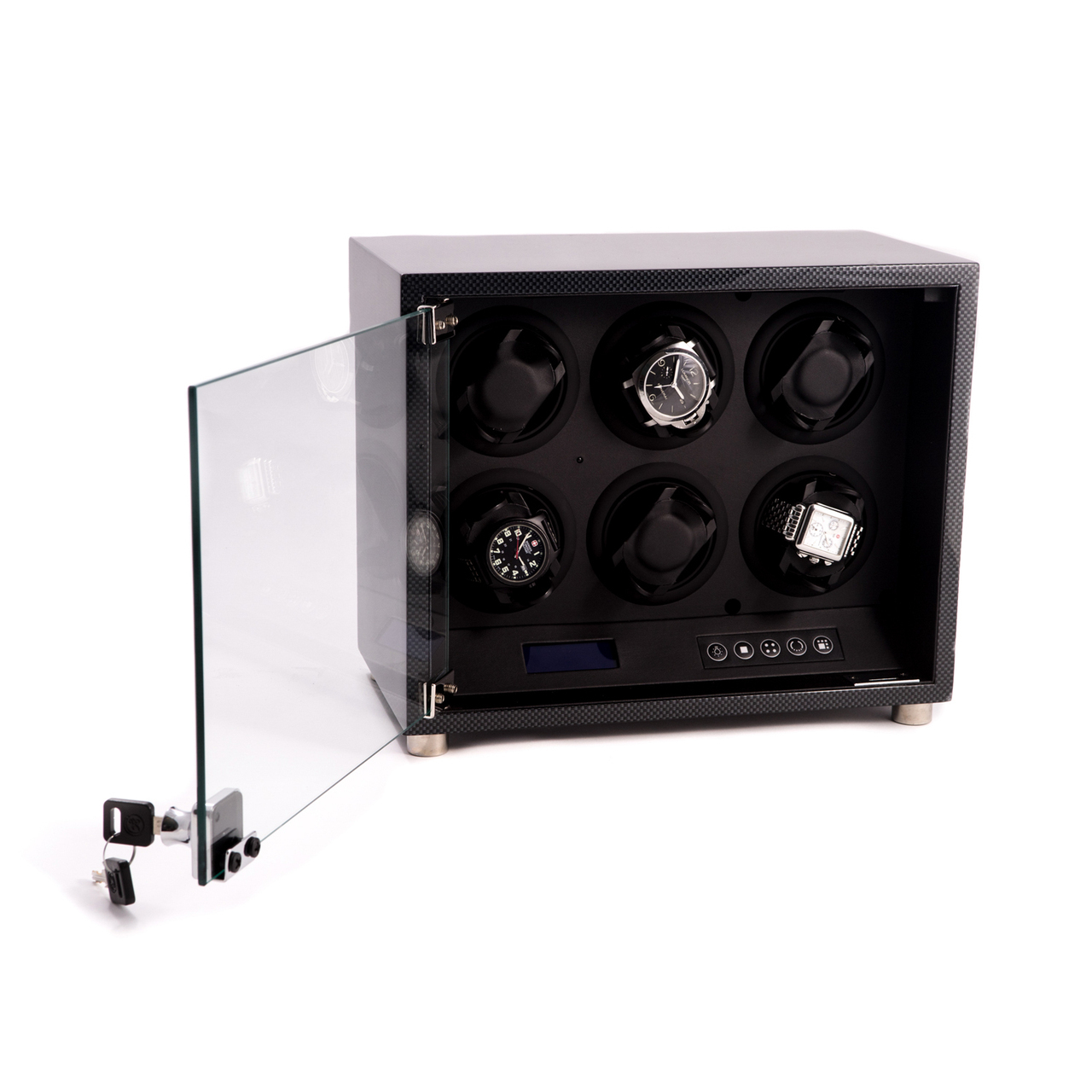 Carbon Fiber Six Watch Winder - Executive Gift Shoppe