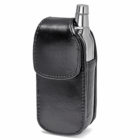 Cell Phone Flask with Black Leather Pouch - Executive Gift Shoppe