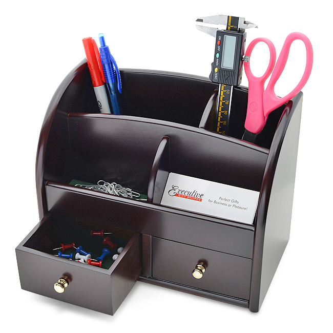 Cherrywood Personalized Desktop Organizer - Executive Gift Shoppe