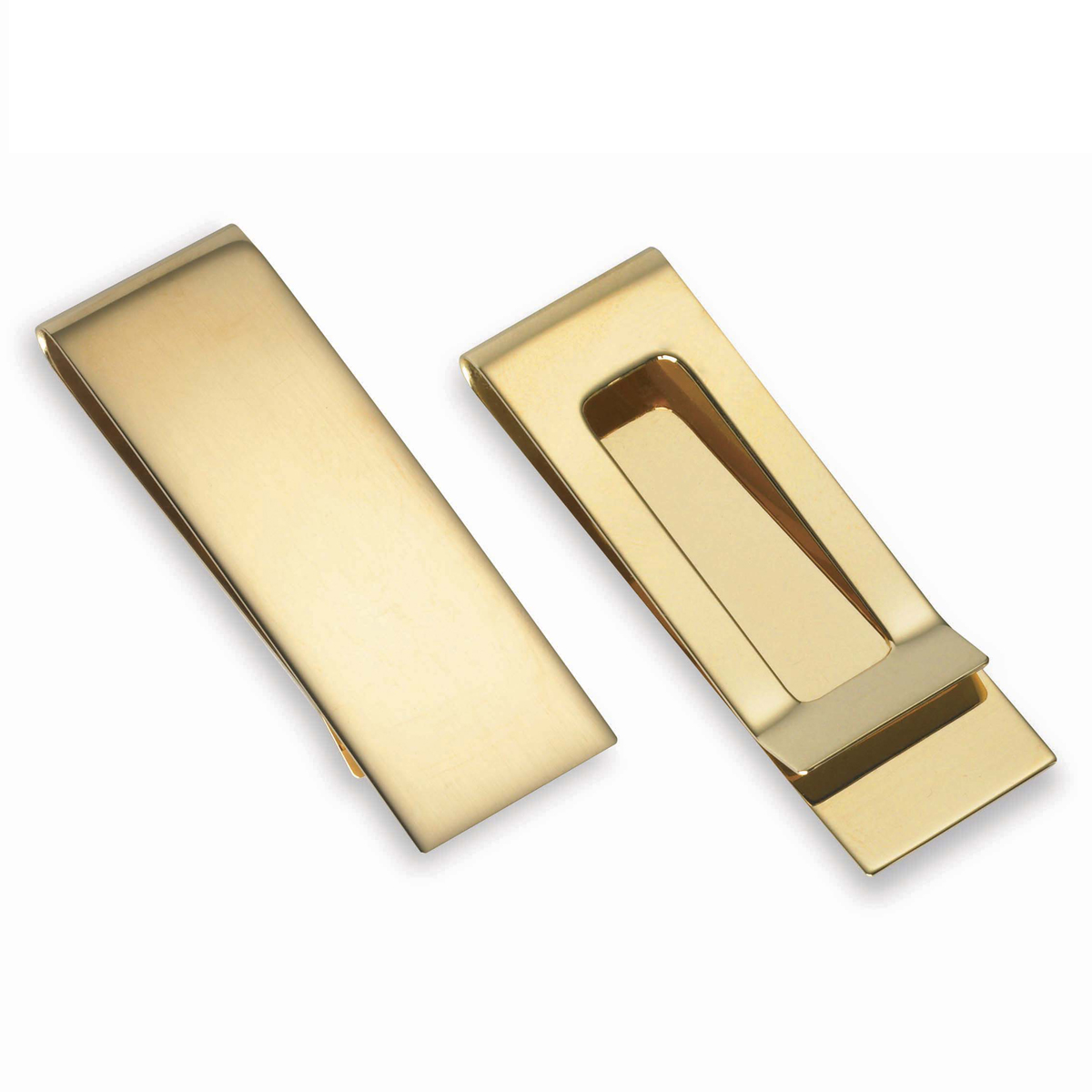 Solid 14 Karat Gold Engraved French Fold Money Clip