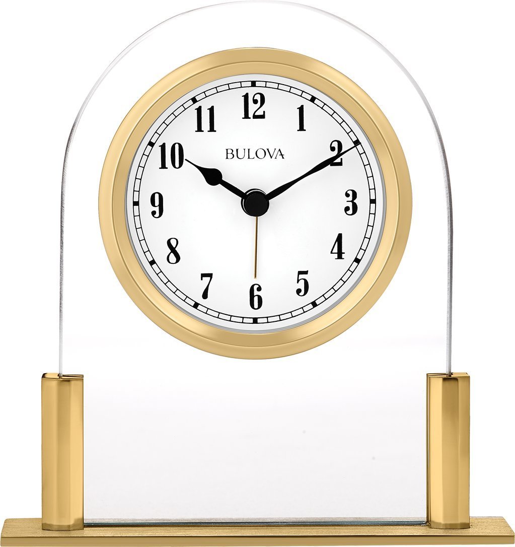 Colburn Glass Desktop Clock By Bulova - Executive Gift Shoppe