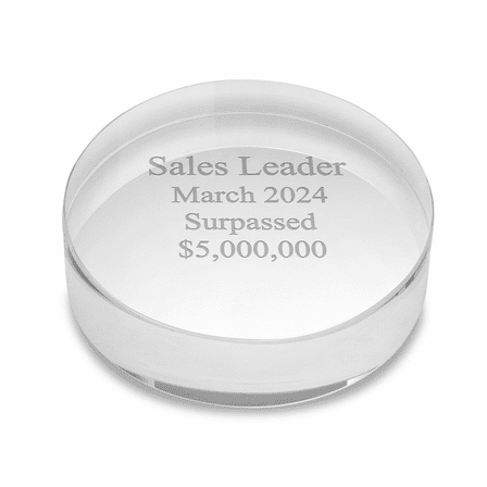 Crystal Clear Round Paperweight with Free Laser Engraving