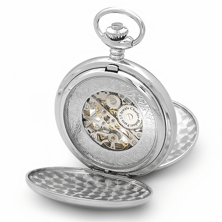 Dual Opening Pocket Watch & Chain - Executive Gift Shoppe