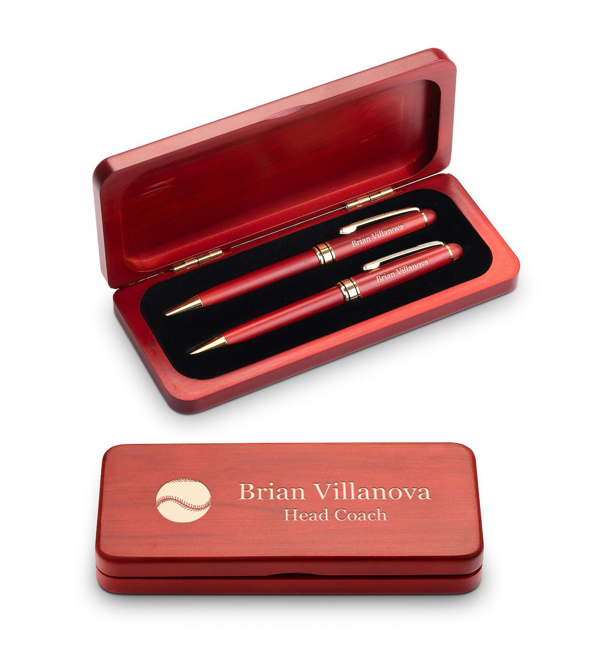 Elegance Collection Cherry Finish Personalized Pen & Pencil Set for ...
