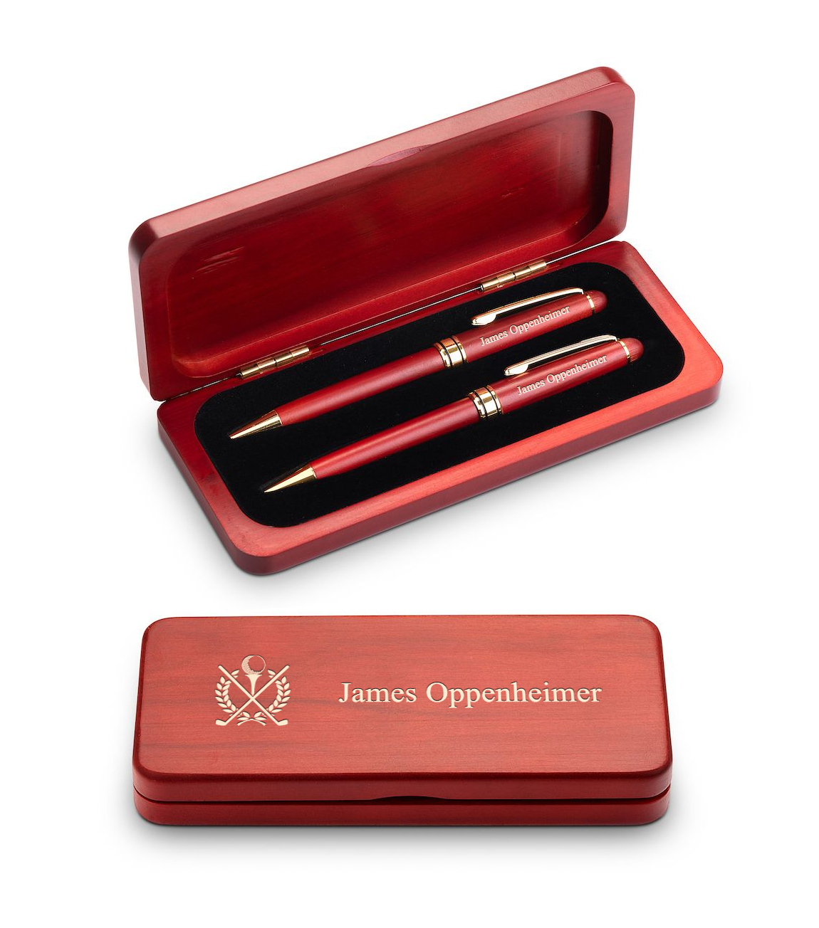 Elegance Collection Cherry Finish Personalized Pen & Pencil Set for ...