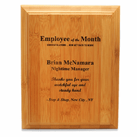Employee Of The Week Bamboo Wall Plaque - Executive Gift Shoppe
