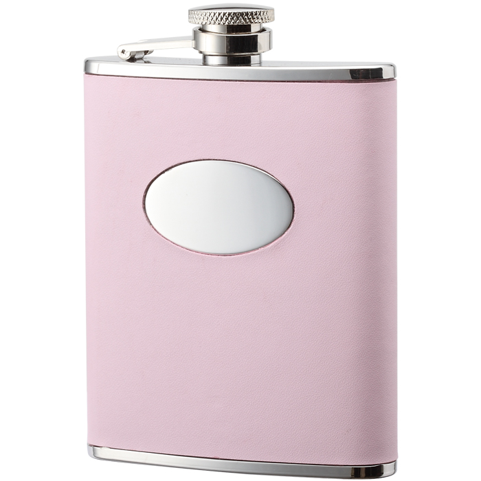 Engravable Pink Leather Flask - Executive Gift Shoppe