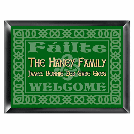 Failte Green Irish Family Sign - Free Personalization - Executive Gift ...