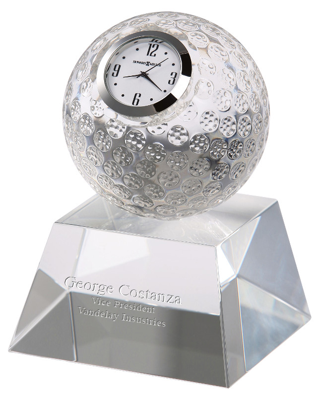 Fairway Crystal Golf Ball Clock by Howard Miller - Executive Gift Shoppe