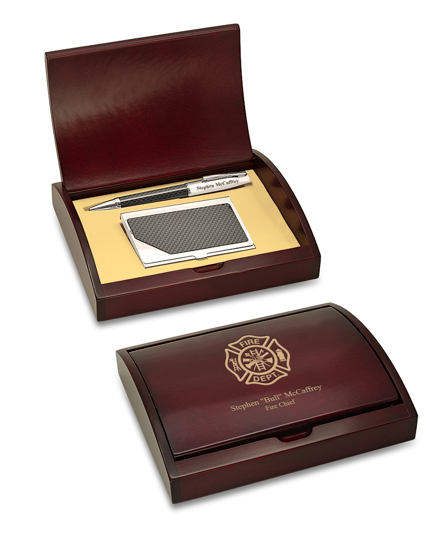 Firefighter's Card Holder & Pen Set - Executive Gift Shoppe