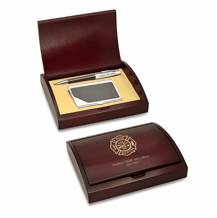 Firefighter's Card Holder & Pen Set - Executive Gift Shoppe