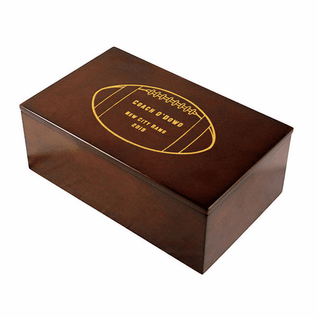 Football Coach's Personalized Espresso Finish Keepsake Box