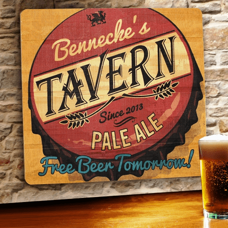 Free Beer Tomorrow Wooden Bar Sign - Free Personalization - Executive ...