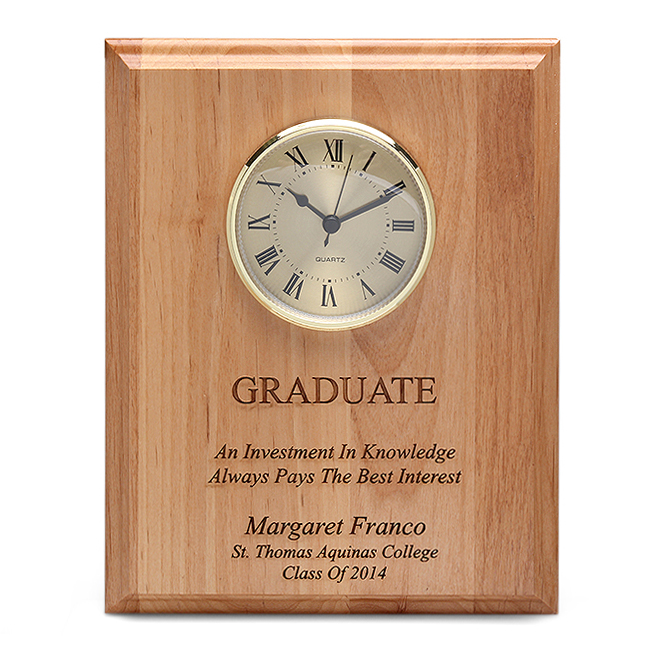 Graduate's Wall Clock Plaque - Executive Gift Shoppe