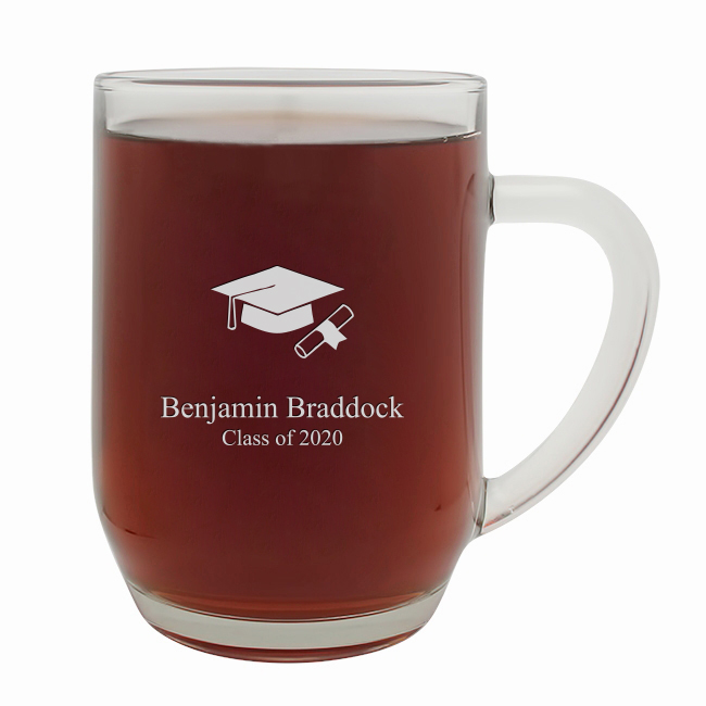 Graduate Theme Personalized 20 Ounce Barrel Mug with Handle