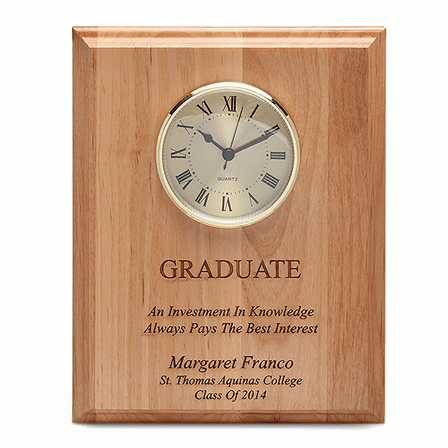 Graduate's Wall Clock Plaque - Executive Gift Shoppe
