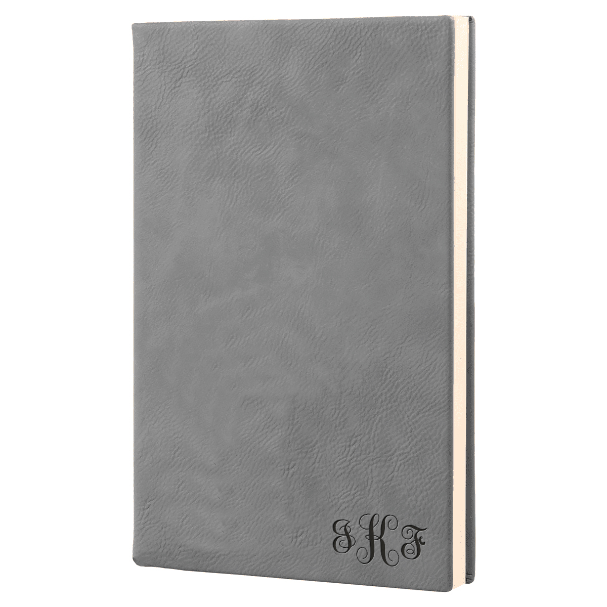 Gray Journal with Black Satin Bookmark with Script Monogram - Executive ...