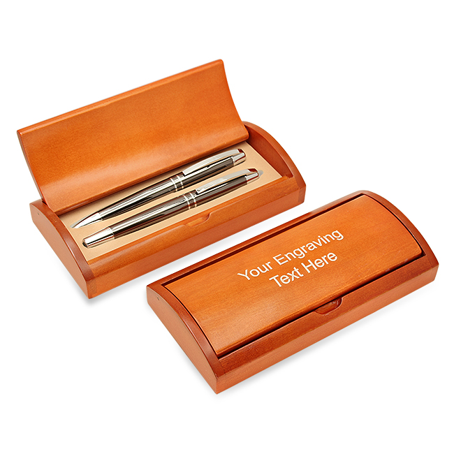 Gunmetal Ballpoint Pen and Roller Ball Pen Set - Executive Gift Shoppe